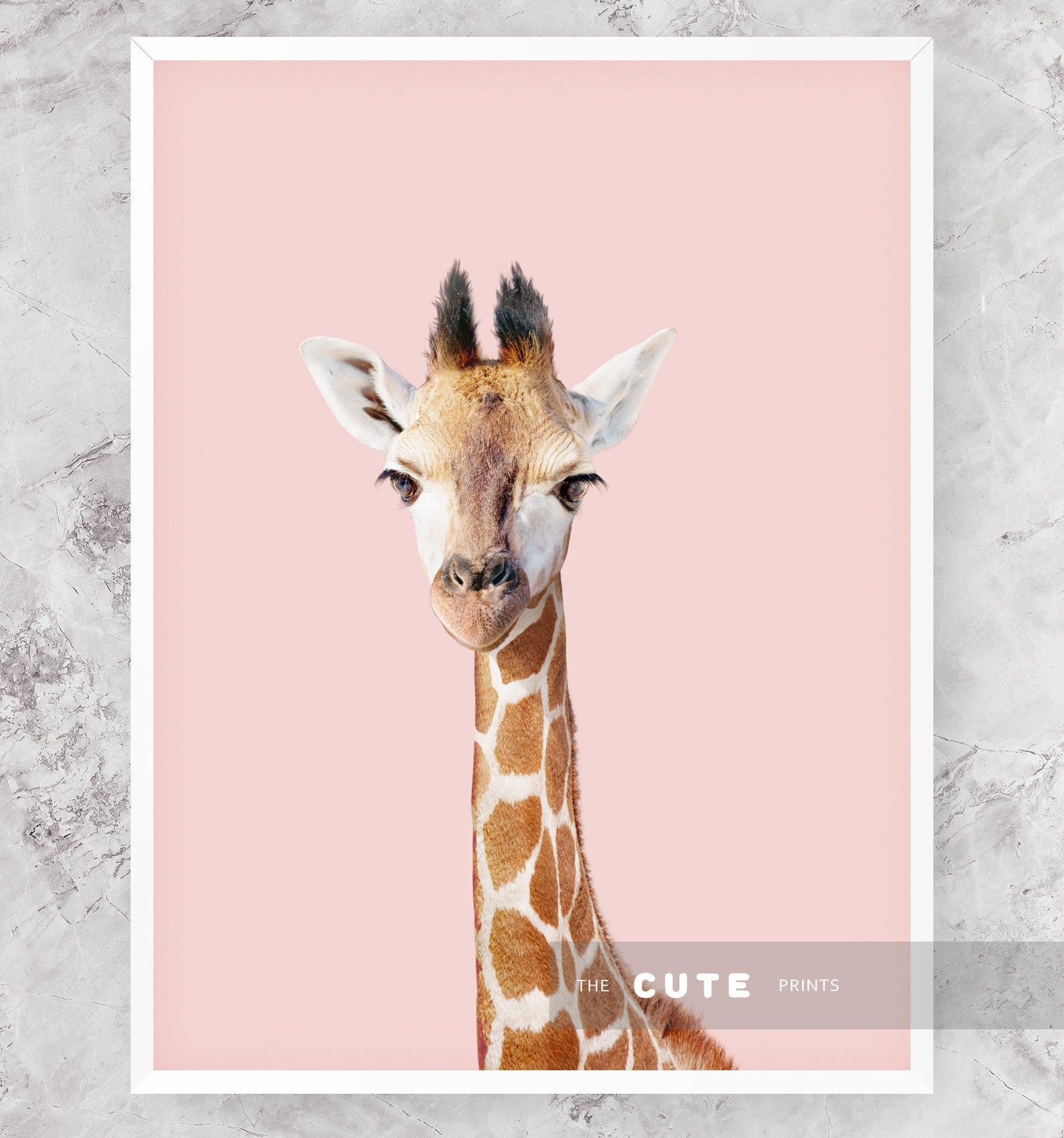 Baby Girl Pink Safari Nursery Print, Set of 6 Animal Prints, Printable ...