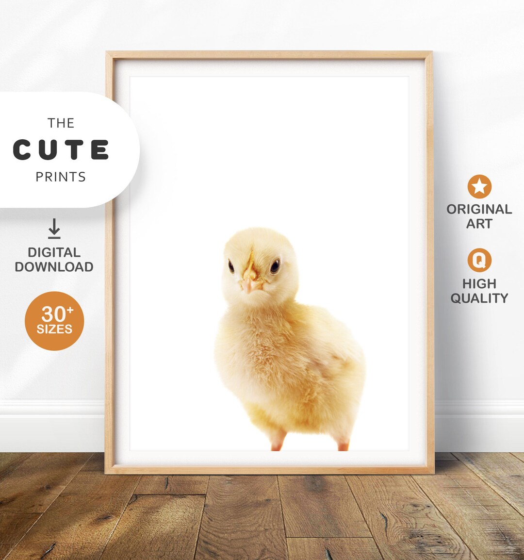 Chick Art Print, Printable Wall Art Nursery Decor Prints, Farm Baby ...