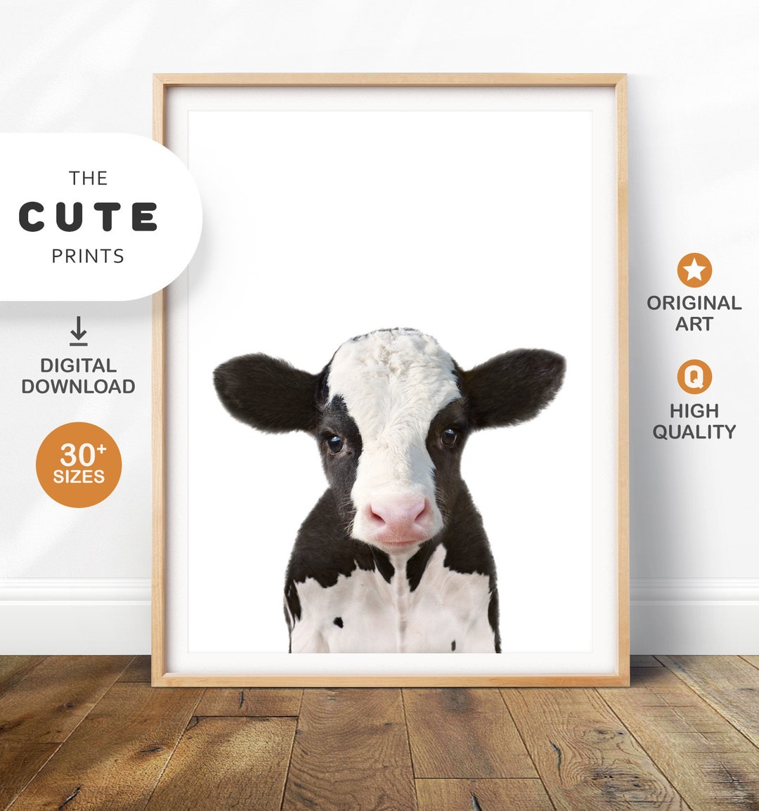 Cow Print Nursery Decor, Printable Wall Art Animals, Baby Animal Prints ...