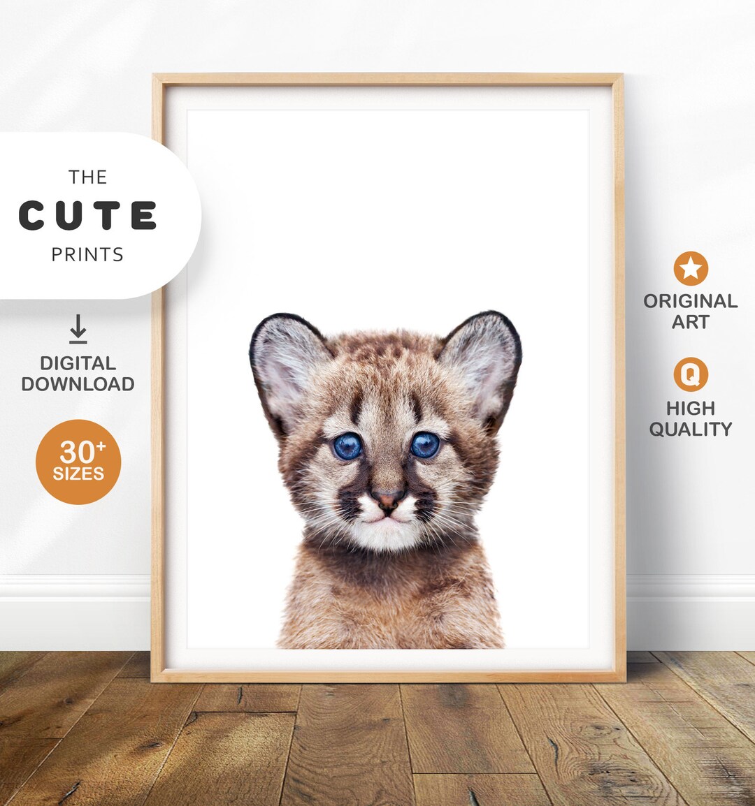 Nursery Animals Art Puma Print, Safari Baby Puma Cub - Etsy