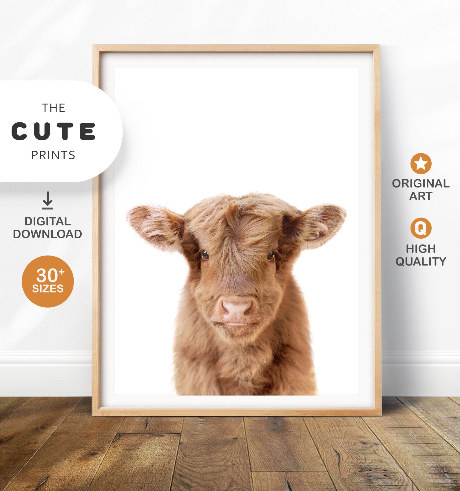 Cow Nursery Wall Decor Gender Neutral Cow Wall Art Highland Cow Nursery ...