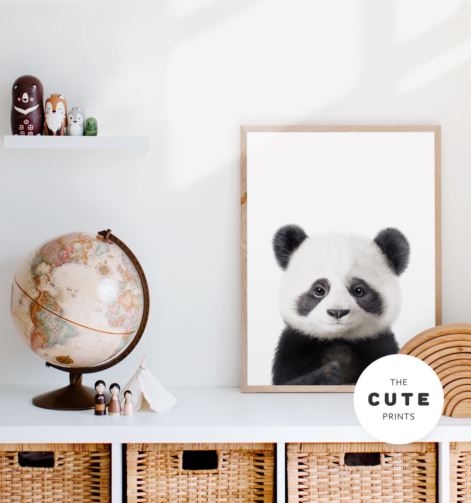 Cute Panda Wall Art Digital Print, Nursery Wall Art Baby Animal Prints ...