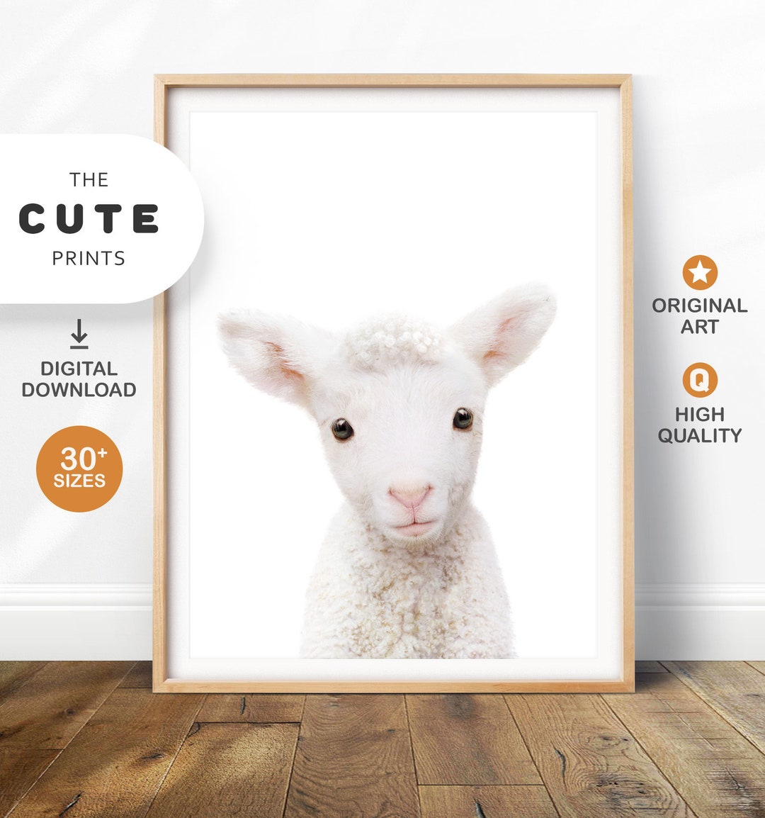 Lamb Print Farm Animal Printable Wall Art, Nursery Decor Baby Animal ...