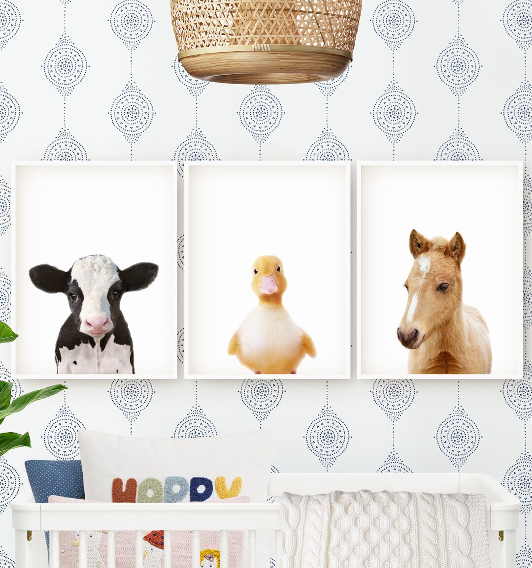 Farm Animal Prints Set of 3 Printable Wall Art Nursery Print - Etsy