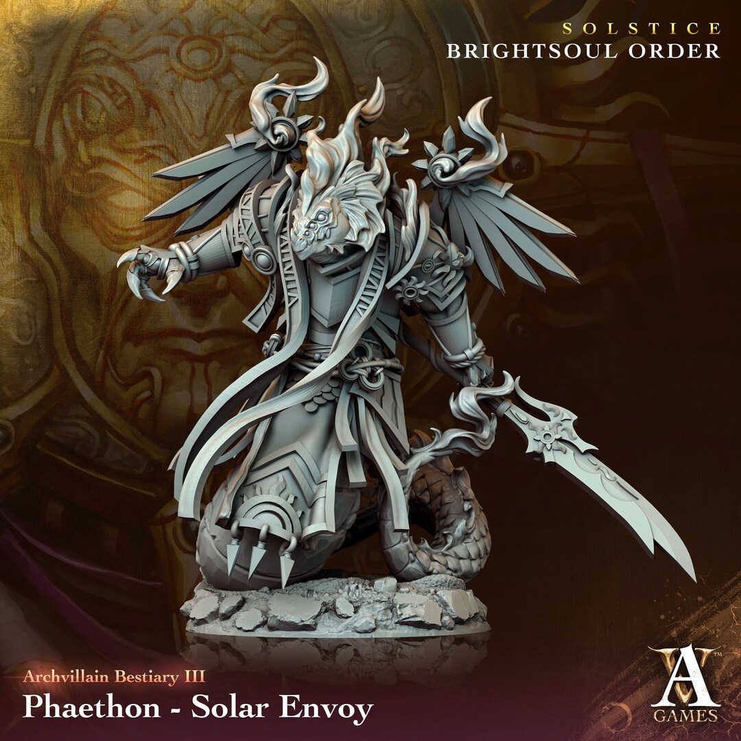 Phaethon - Solar Envoy Custom 3D Printed Miniature With Base - Etsy