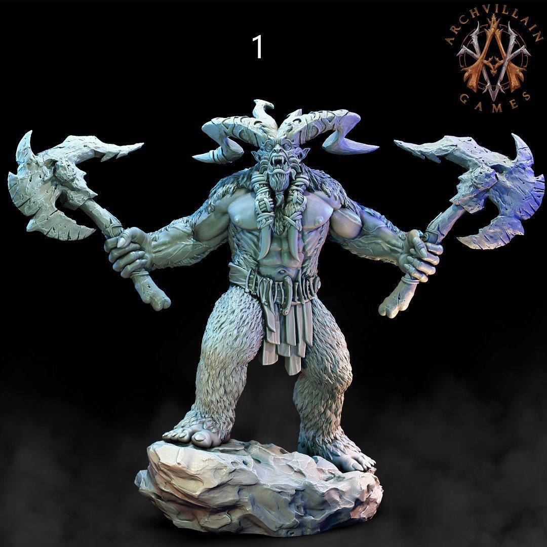 Mighty Yeti Warrior Custom 3D Printed Miniature With Base - Etsy