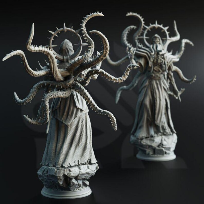 Hendrak, Ascended God Lich Flayer Custom Miniature With Base - Etsy