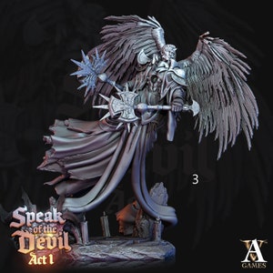 Fallen Angel Custom 3D Printed Miniature With Custom Base - Etsy