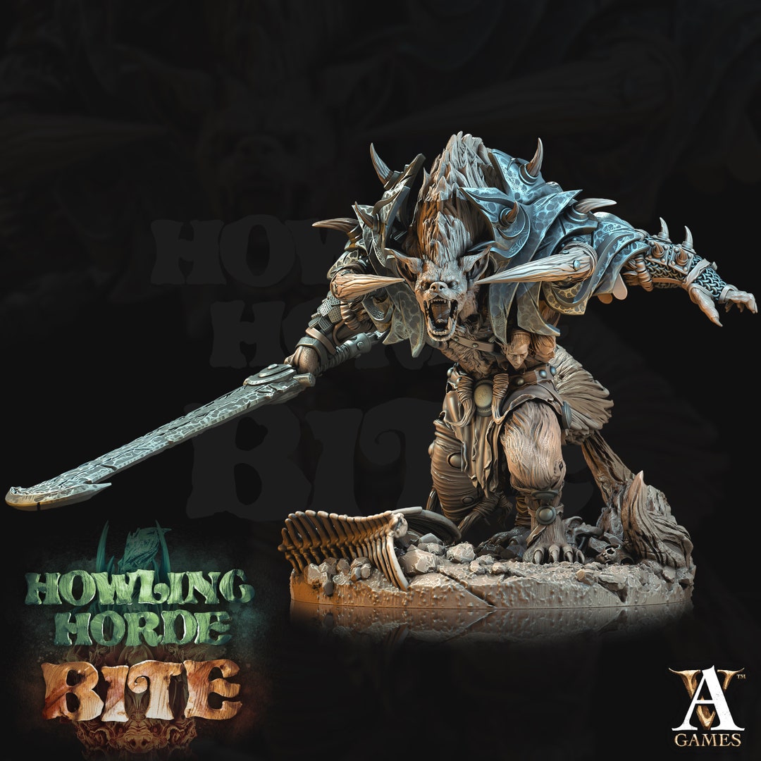 Gnoll Warrior With Sword Custom 3D Printed Miniature With Base - Etsy