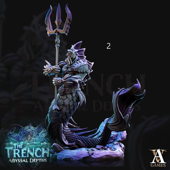 Role Playing Miniatures Miniature Toys Merrow undersea warrior custom ...