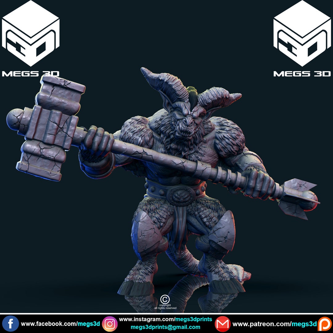 Demon 3D Printed Miniature - Etsy