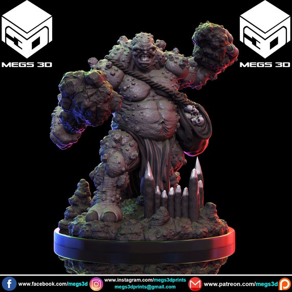 DND Cave Troll Custom 3D Printed Miniature | Etsy