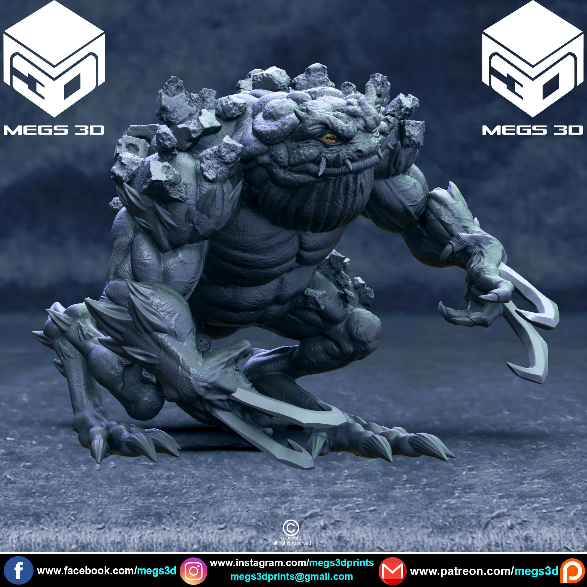 DND Blue Slaad Demon Frog - Etsy