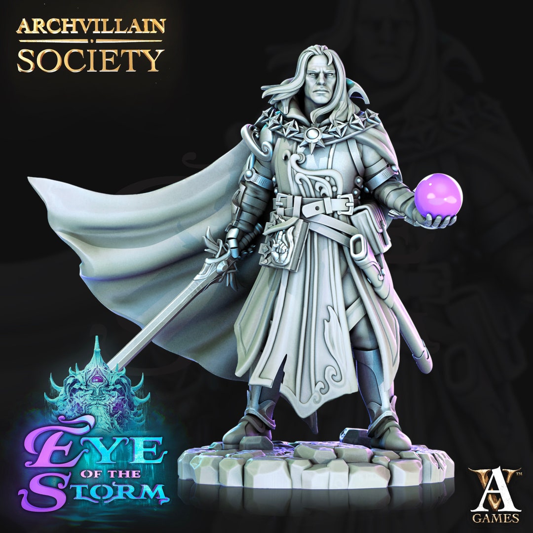 Human Male Warrior Mage Custom 3D Printed Miniature With Base - Etsy