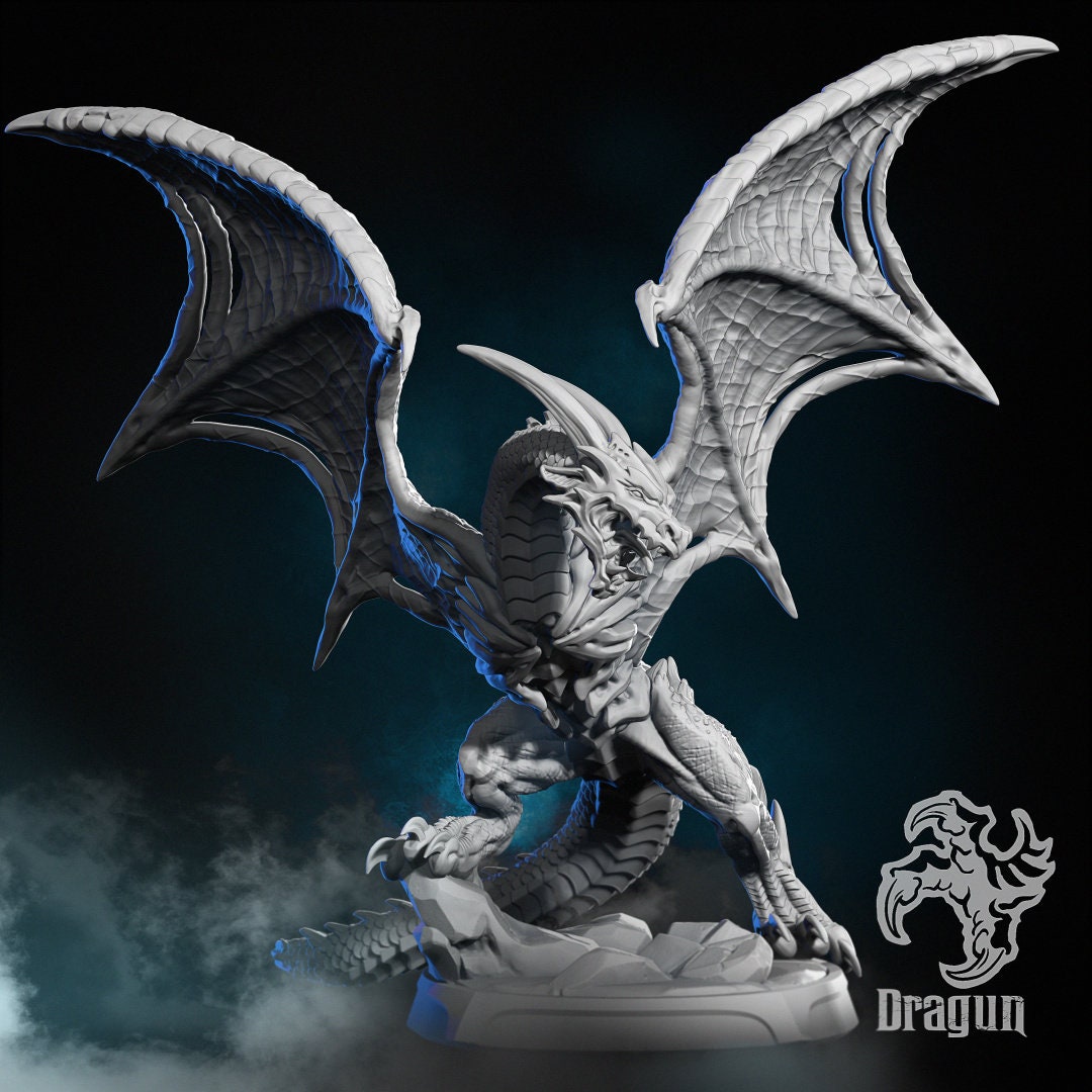 Wyvern Custom 3D Printed Miniature With Base - Etsy