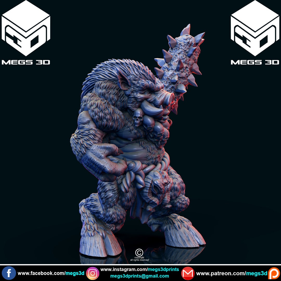 Wereboar 3D Printed Tabletop Miniature - Etsy