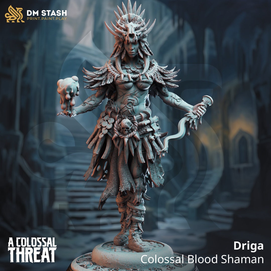 Driga, Female Goliath Blood Shaman Custom 3D Printed Miniature With ...