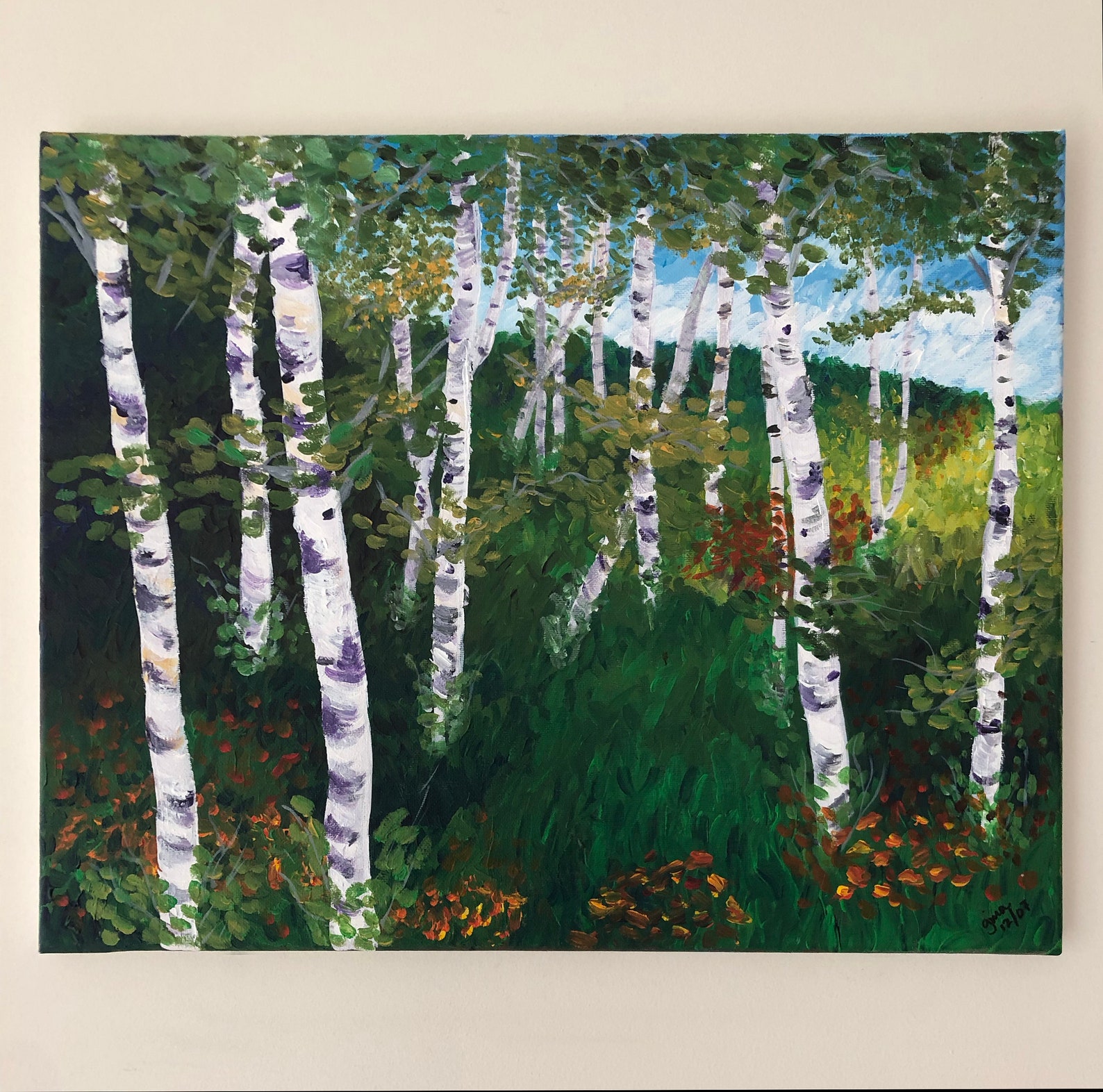 Spring Birch Trees Original Acrylic Painting | Etsy