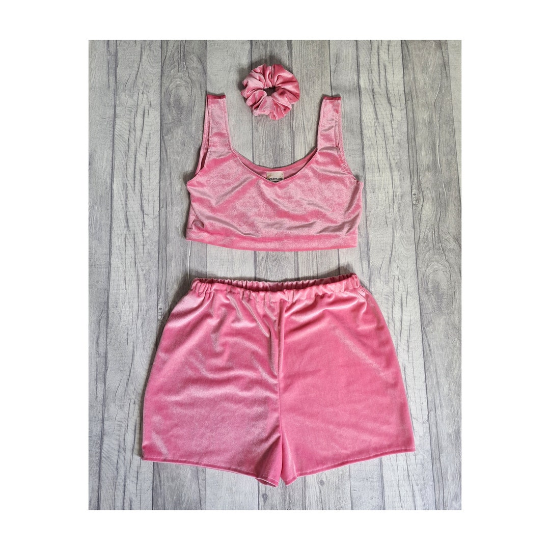 Pink Luxury Velvet Velour Loungewear Set Shimmer Gloss Sparkly - Etsy