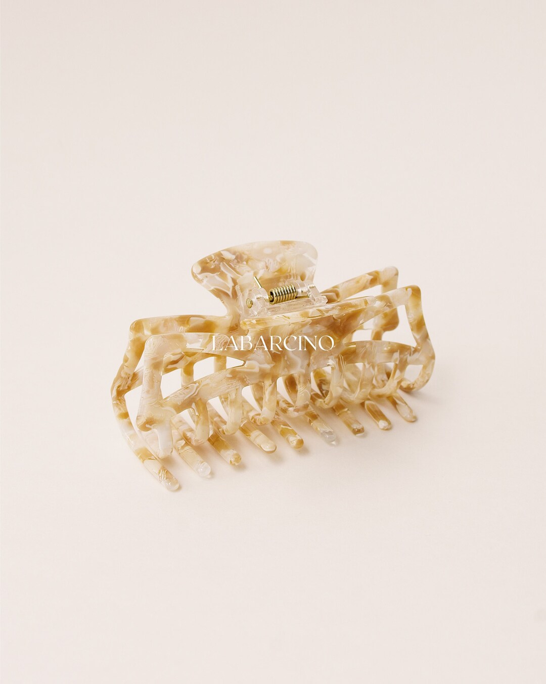 Beige Claw Clip Made of Acetate, Hair Claw Clip for Thick Hair, Large ...
