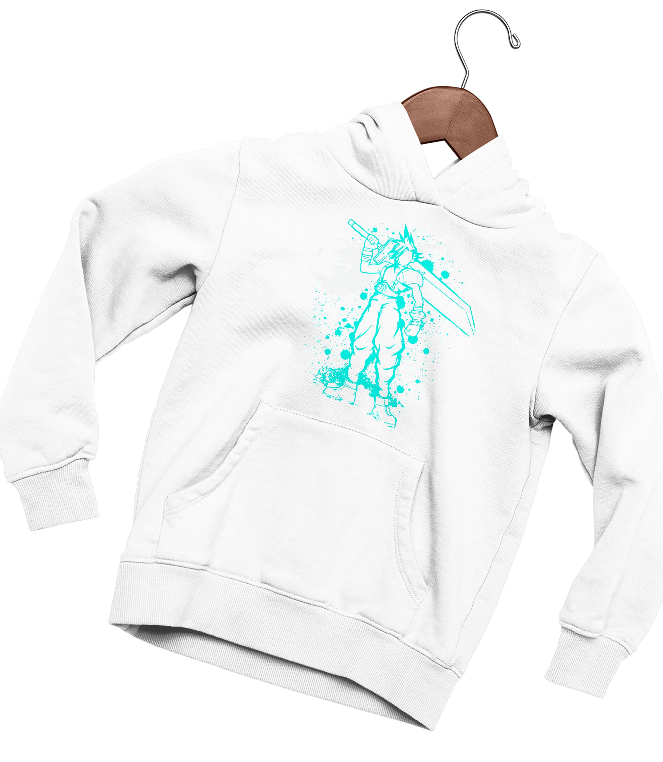 Ff7 Cloud Strife Japan Style Final Fantasy Inked Effect Hoodie Adult ...