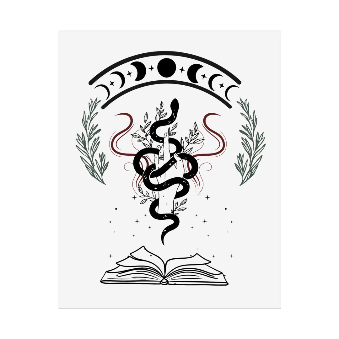 Mystical Caduceus Wall Art, Botanical Themed Print, Vintage Medical ...