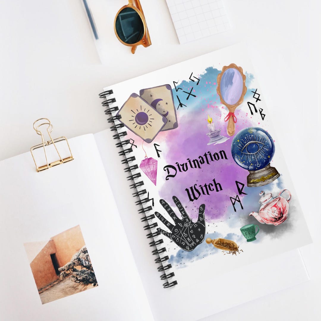 Mystical Divination Witch Spiral Notebook, Witchcraft Journal, Tarot ...