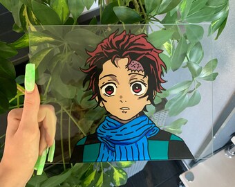 Demon Slayer Glass Wall Art - Etsy UK