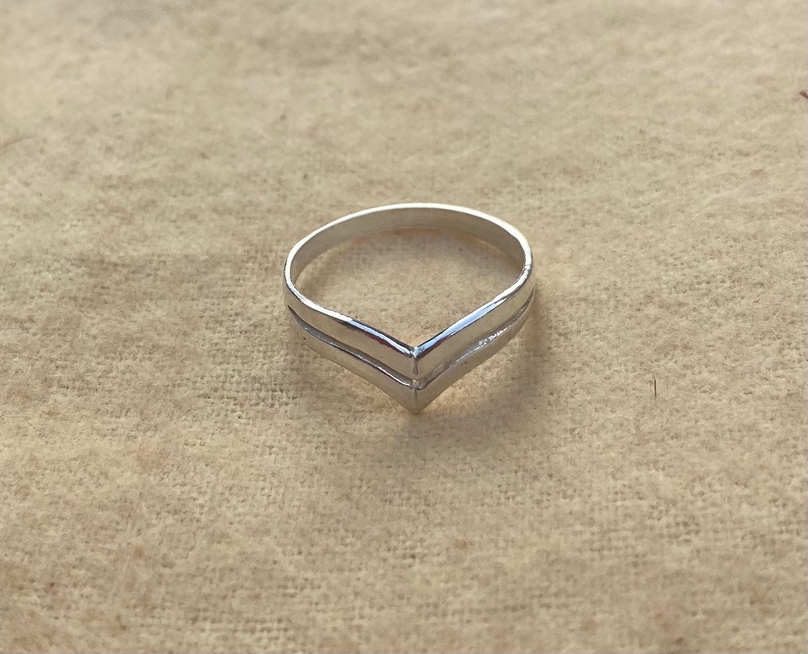 Classic Silver Wishbone Ring Double Wishbone Large Size - Etsy UK