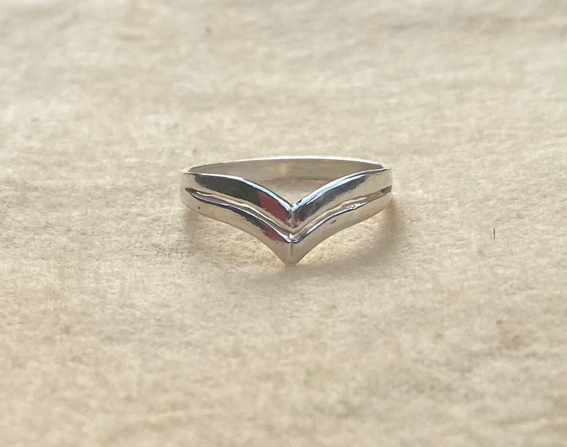 Classic Silver Wishbone Ring Double Wishbone Large Size - Etsy UK