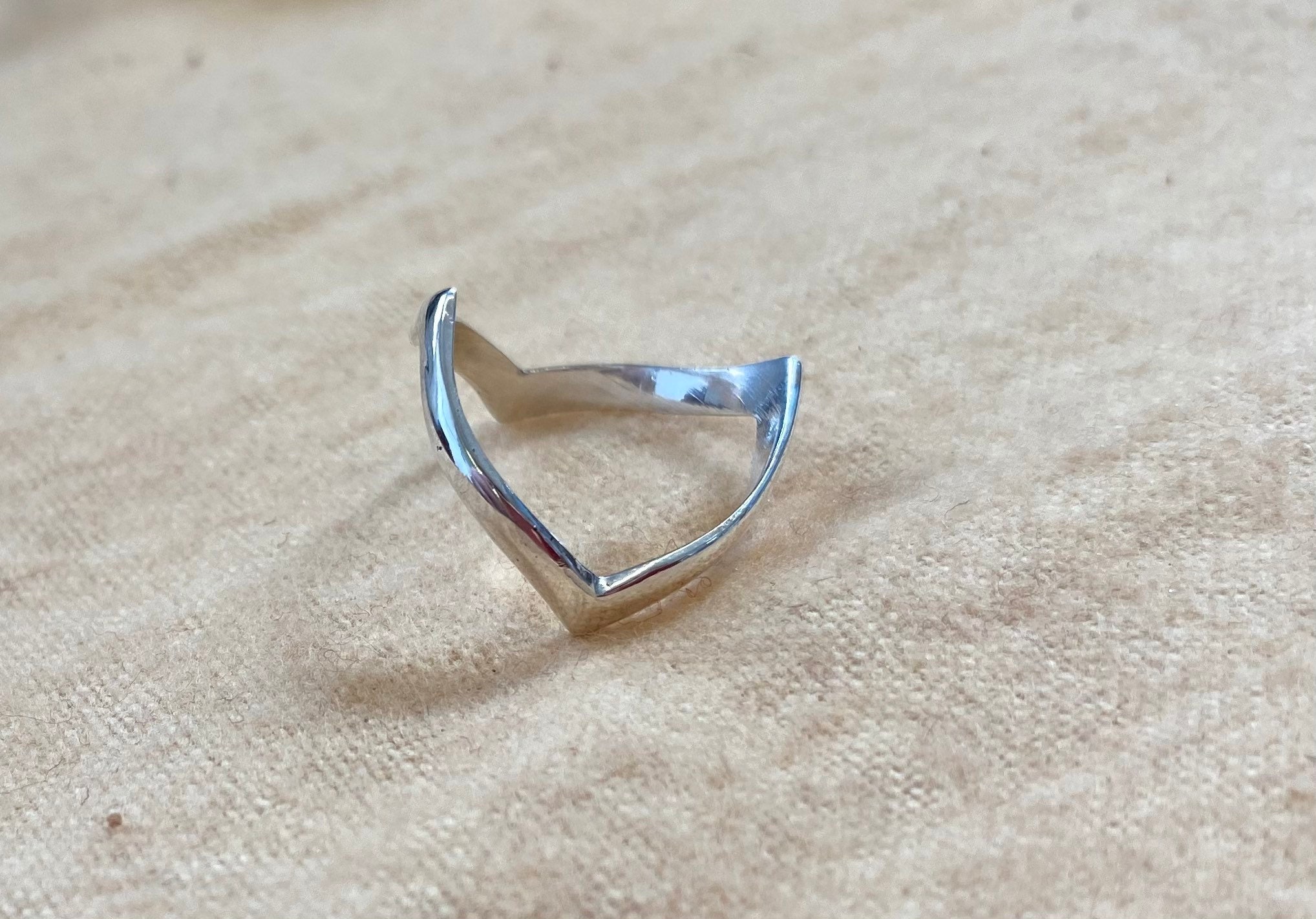Sterling Silver Wishbone Ring Large Size Range Available | Etsy