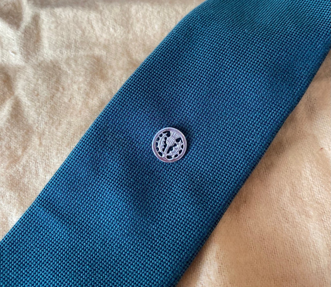 Sterling Silver Thistle Tie Tack - Tie Pin - Flower of Scotland Tie Pin ...