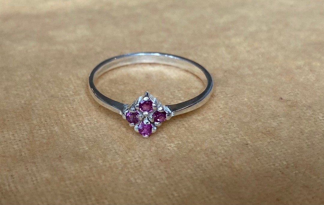 Silver Ruby Ring - Stackable Ruby Ring - July Birthstone - Large Size ...