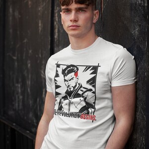 Cyber Punk Black & White Graphic Tee Gift for Him, Retro Fantasy Sin ...