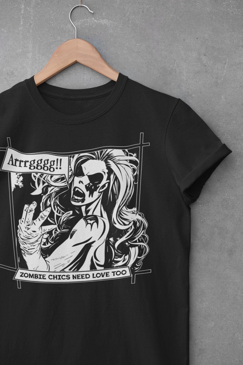 Hot Zombie Chic Black and White Comic Art Funny Zombie Shirt - Etsy