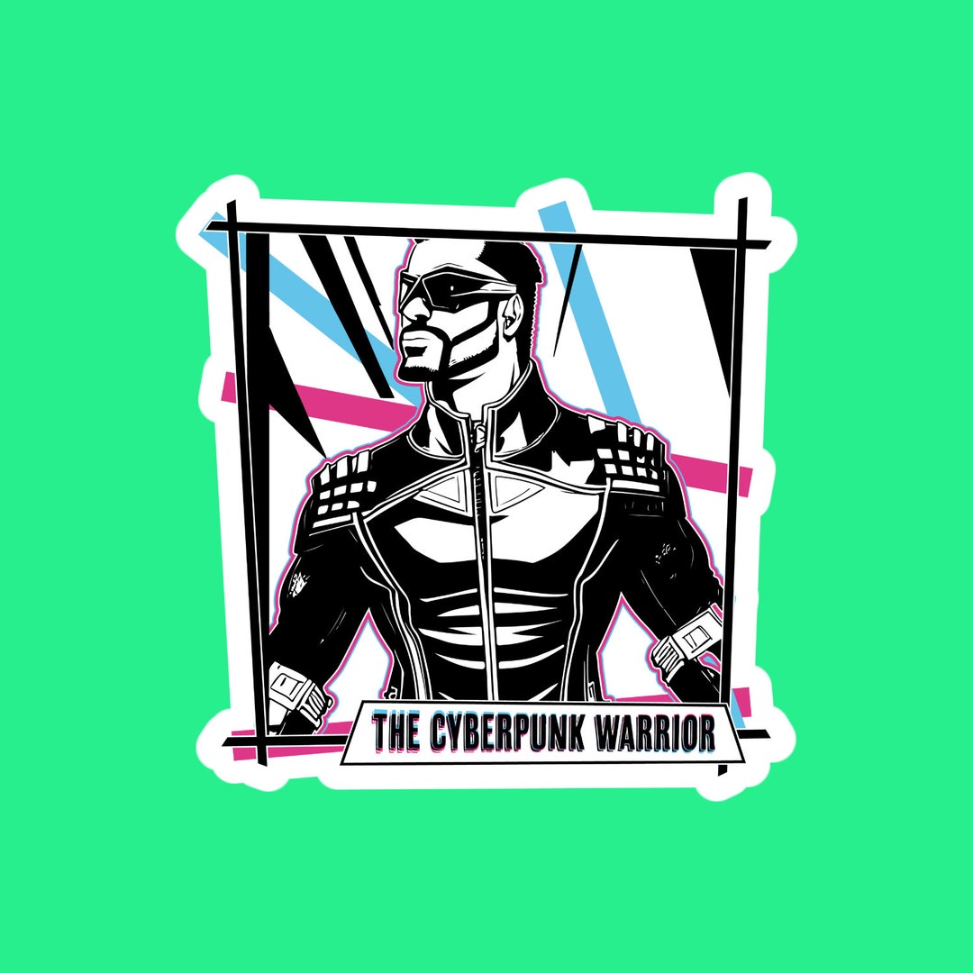 Cyberpunk Sticker Retro-futuristic Design Tech Noir Neon Pop Art ...