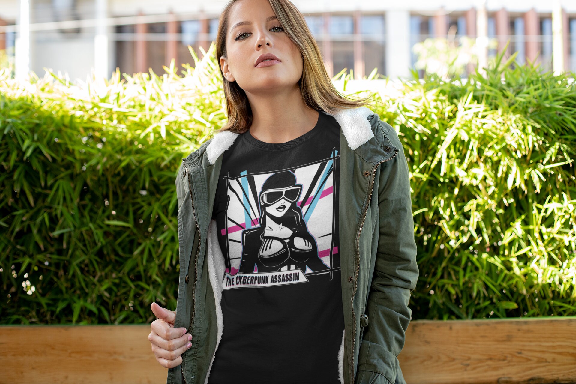 Vaporwave Cyberpunk Assassin Shirt for Her, Retro Synthwave Tee ...