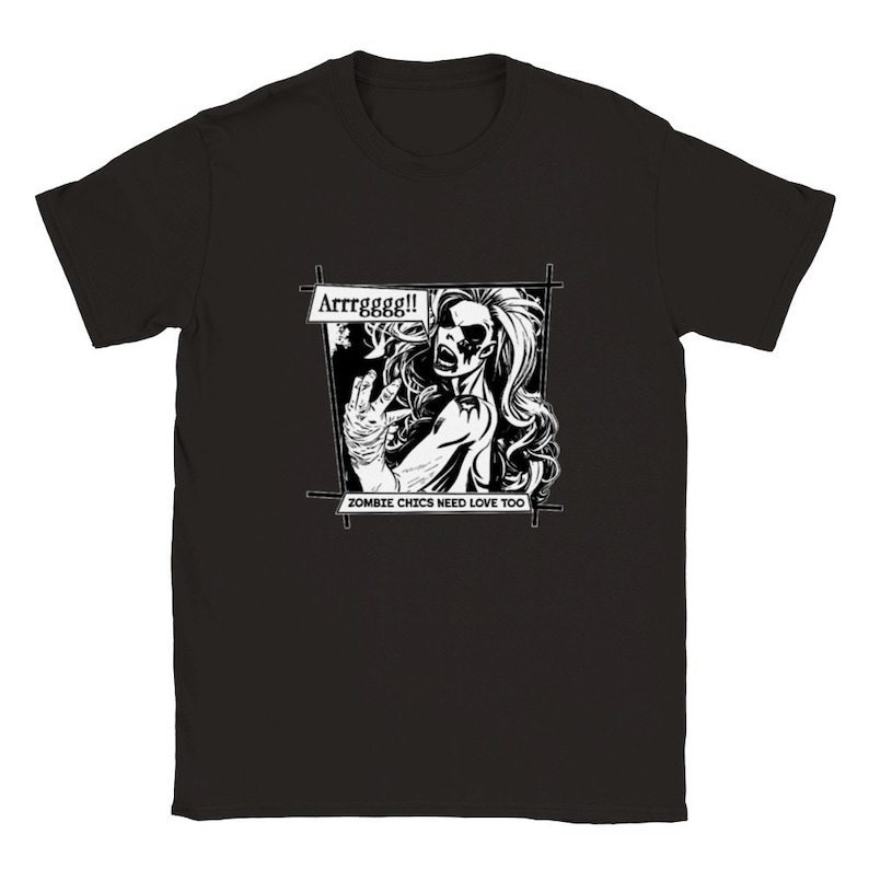 Hot Zombie Chic Black and White Comic Art Funny Zombie Shirt End of the ...