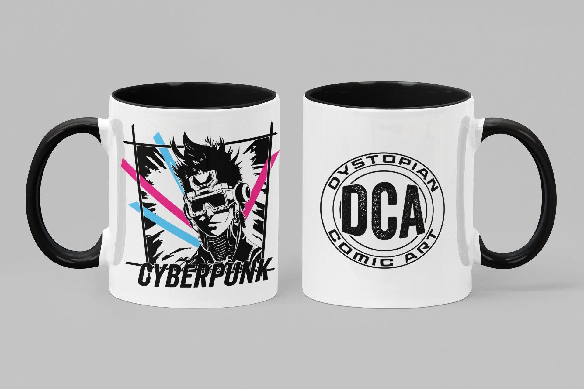 Cyberpunk Mug With Futuristic Character Design, Cool Coffee Cup for ...