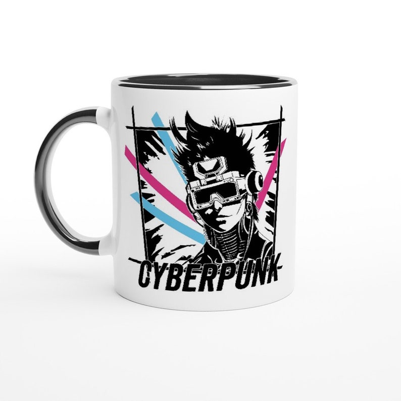 Cyberpunk Mug With Futuristic Character Design, Cool Coffee Cup for ...