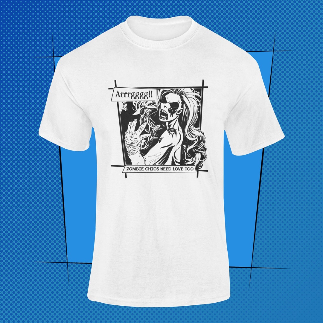 Hot Zombie Chic Black and White Comic Art Funny Zombie Shirt End of the ...