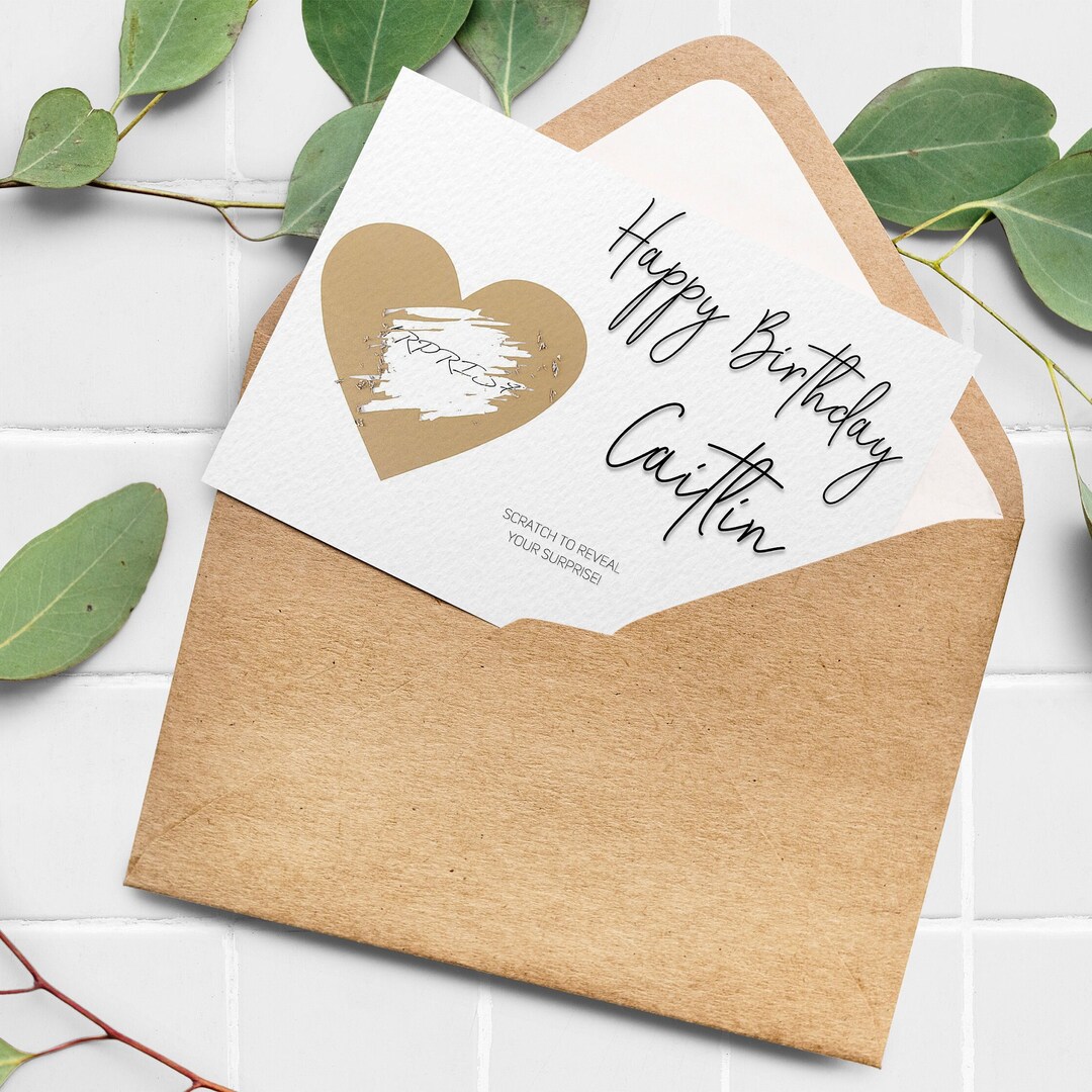 Personalised Birthday Scratch and Reveal Card Birthday Surprise Gift ...