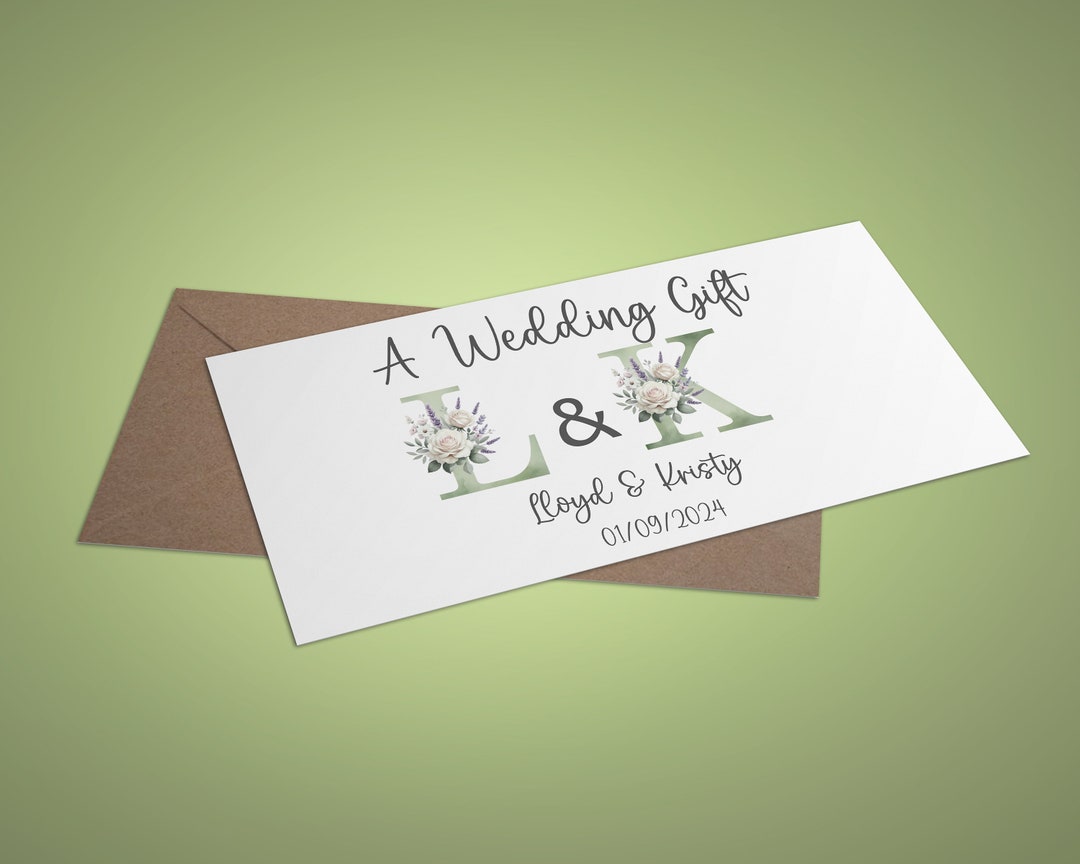 Personalised Wedding Money Wallet | Matching Card | Money/gift Wallet ...