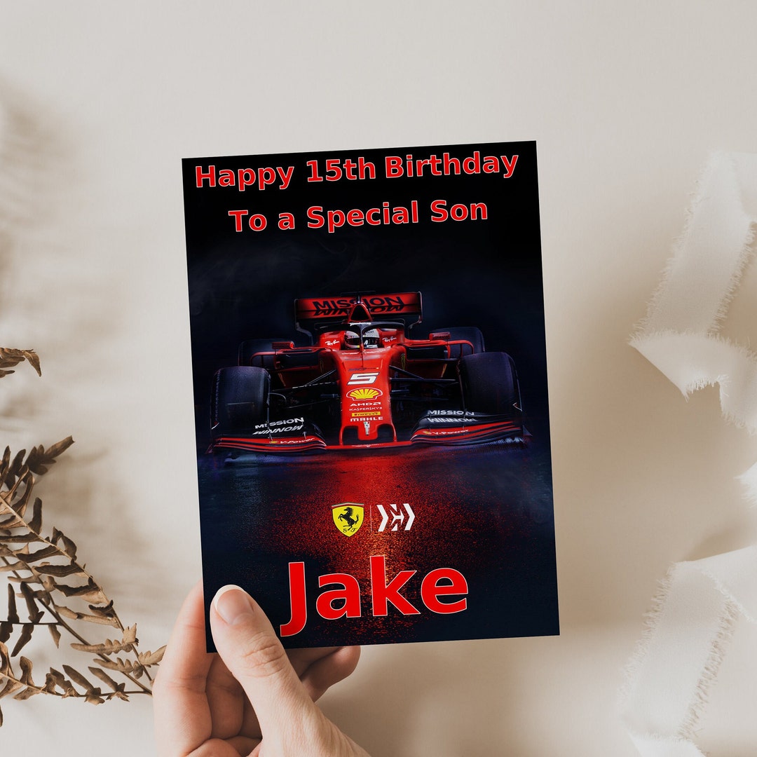 Personalised Birthday Card F1 Ferrari Sports Car Any - Etsy UK