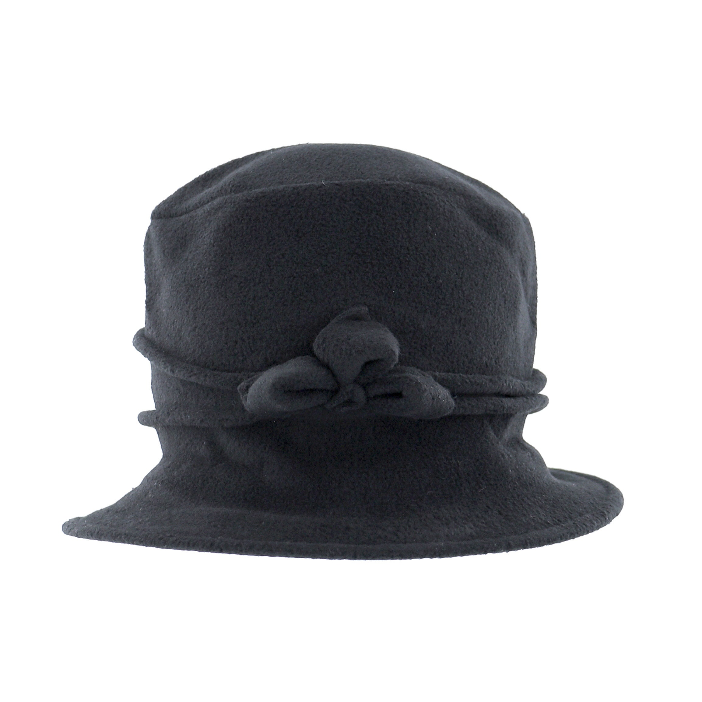 100% Polyester Fleece Pull Hat Cloche Hat With Ribbed Detail and Wired ...