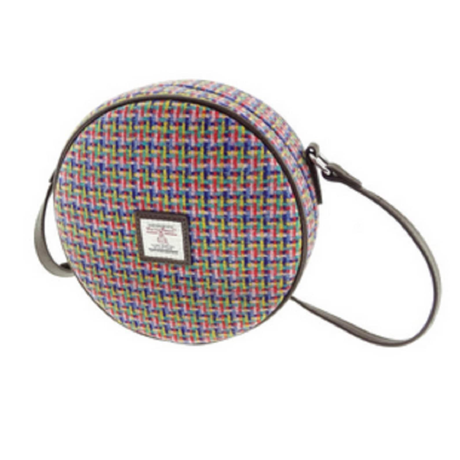 Harris Tweed Bannock Small Round Shoulder Bag Jazzy Weave From - Etsy