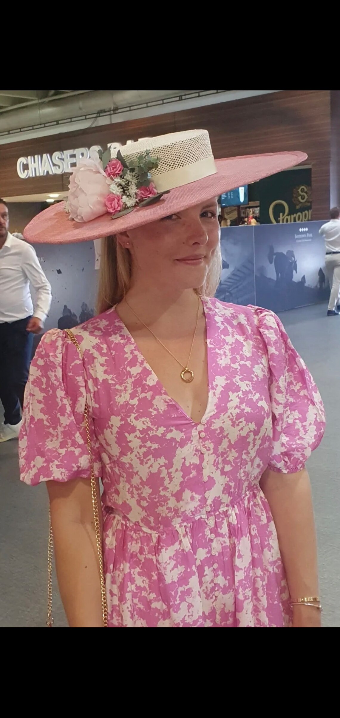 Pink Boater Hat, Wide Brim Boater Hat, Summer Hat, Pink and White ...