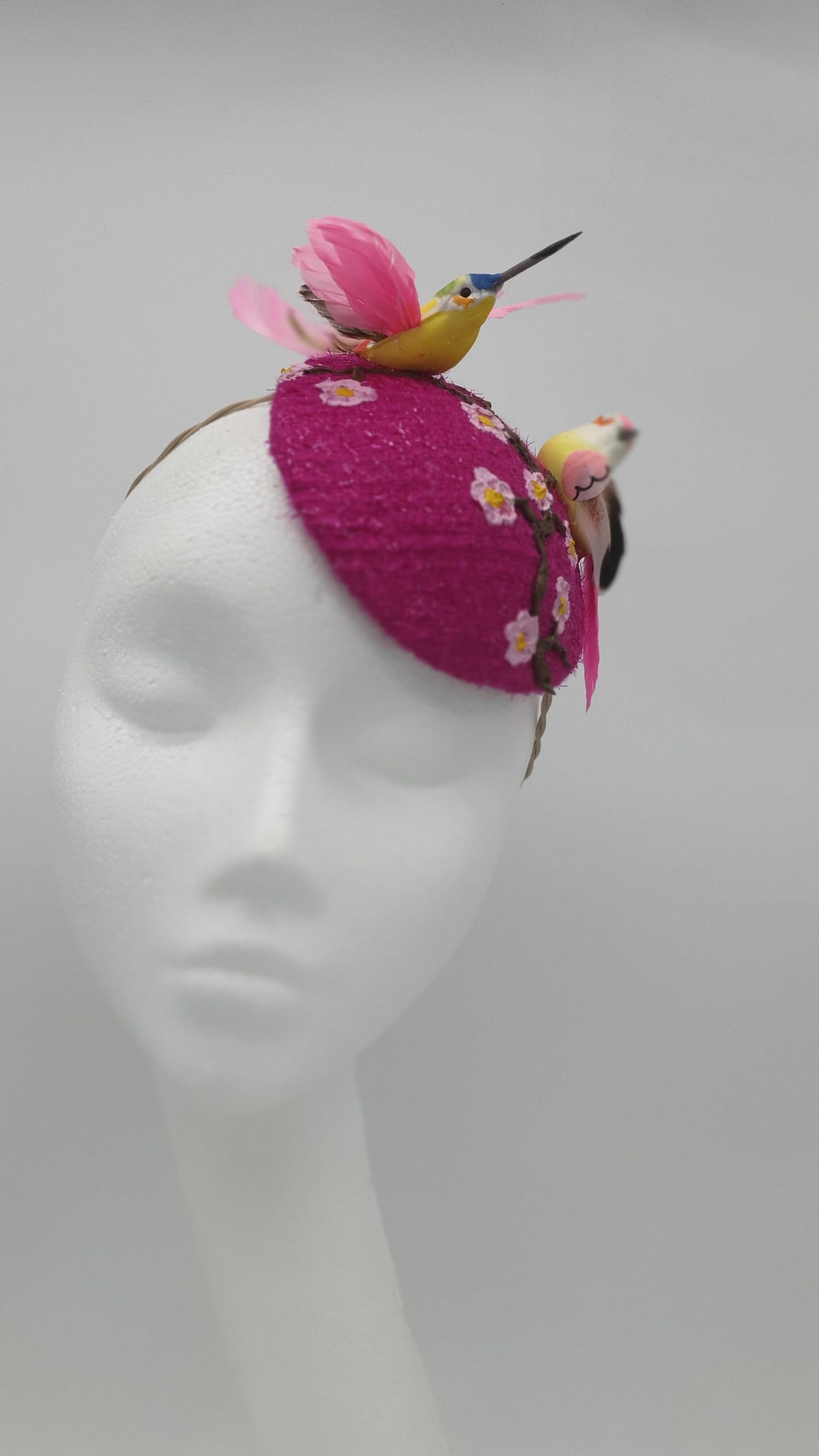 Hot Pink Bird Hat Fascinator for Ascot, Hat for the Races, Unique Hat ...