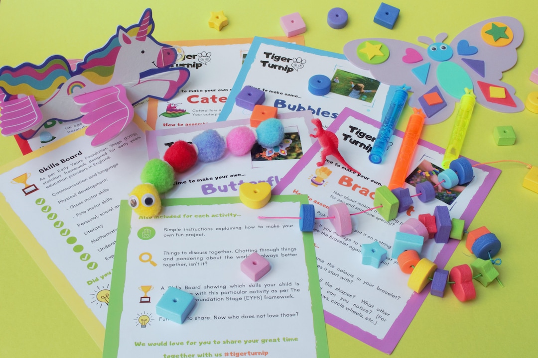 Kids Activity Pack: Caterpillar, Butterfly, Dinosaur & Unicorn Crafts ...
