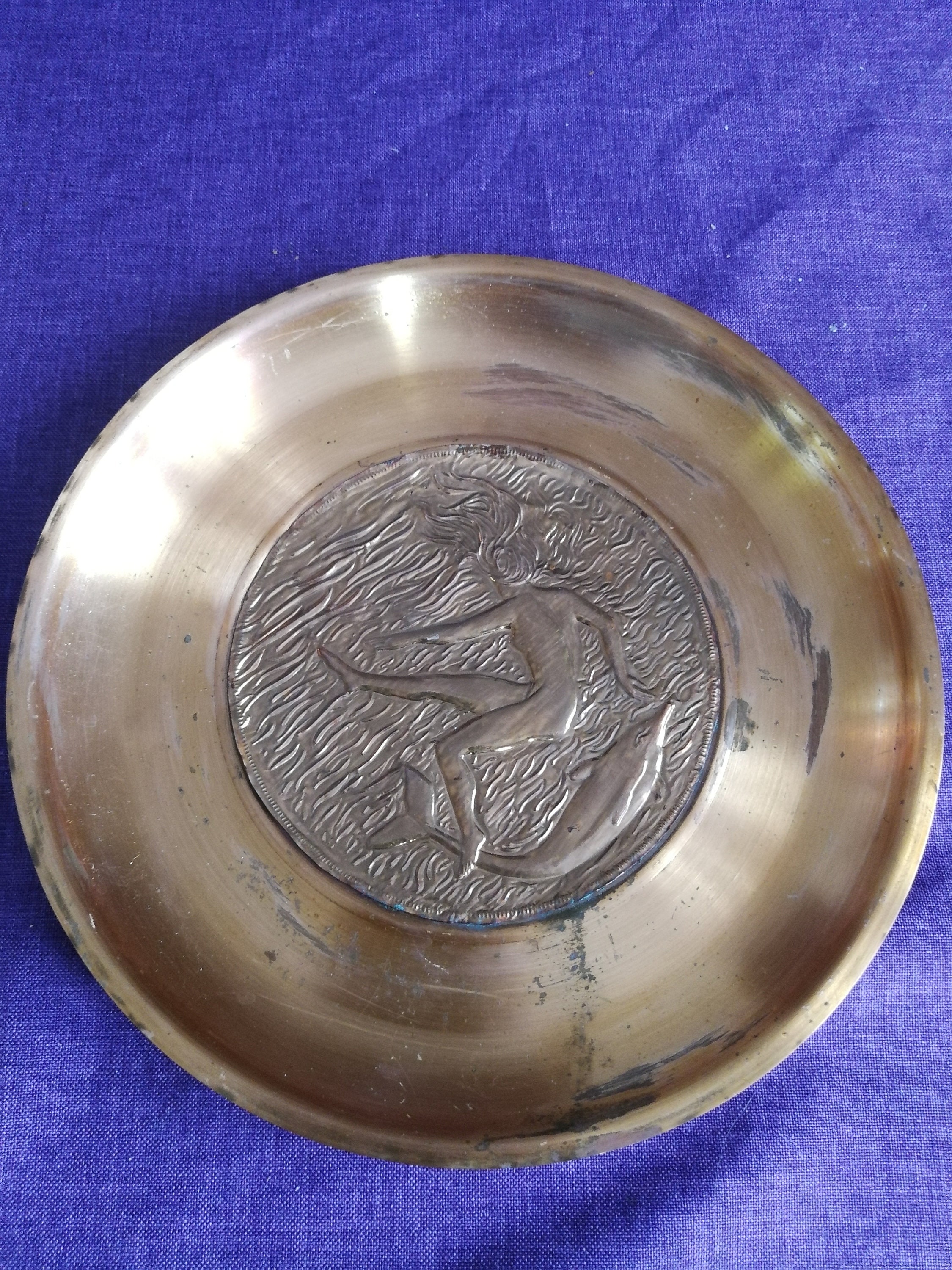 Vintage Decorative Copper Plate, Wall Hanging, Home Decor, Copper Plate ...